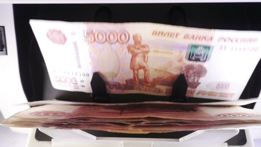 electronic money counter machine counting russian Stock Footage Video ...