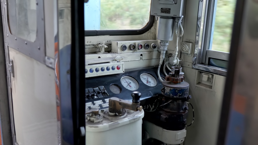 old train cockpit operator cabin Stock Footage Video (100% Royalty-free ...