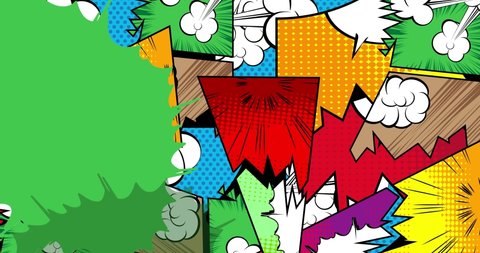 Green Screen Comic Book Background Retro Stock Footage Video (100% ...