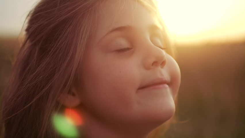 happy little girl child closed her Stock Footage Video (100% Royalty ...