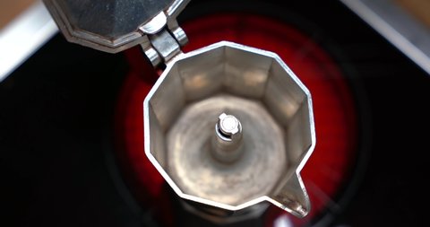 Espresso Maker On Hot Plate Kitchen Stock Footage Video (100% Royalty ...