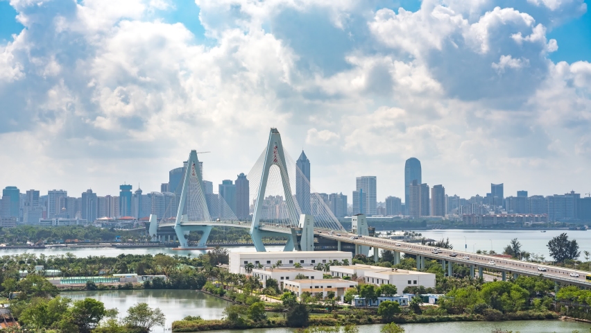 View of Haikou Century Bridge in the cityscape of Hainan image - Free ...