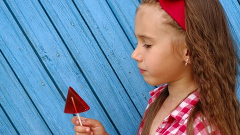 Beautiful Longhaired Girl Red Bow On Stock Footage Video (100% Royalty ...