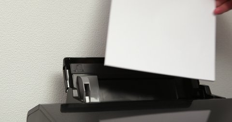 Office Worker Refills Printer A4 Paper Stock Footage Video (100% ...
