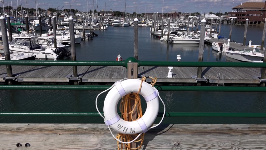 life preserver stands ready local marina Stock Footage Video (100% ...