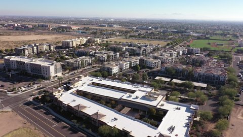 Afternoon Aerial View Dense Urban Core Stock Footage Video (100% ...