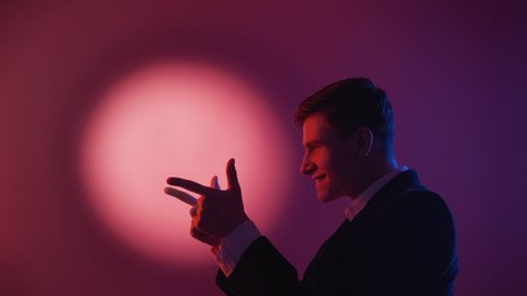 Hey You Gesture Confident Man Profile Stock Footage Video (100% Royalty ...