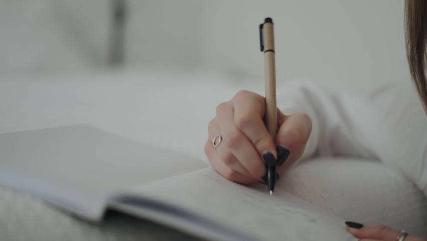 Woman Signs Ballpoint Pen On White Stock Footage Video (100% Royalty ...