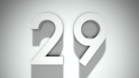 Simple Animation Number 29 Twentynine Emerging Stock Footage Video (100 ...