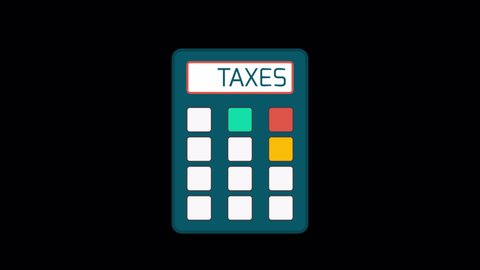 Animated Calculation Taxes Icon Designed Flat Stock Footage Video (100% ...