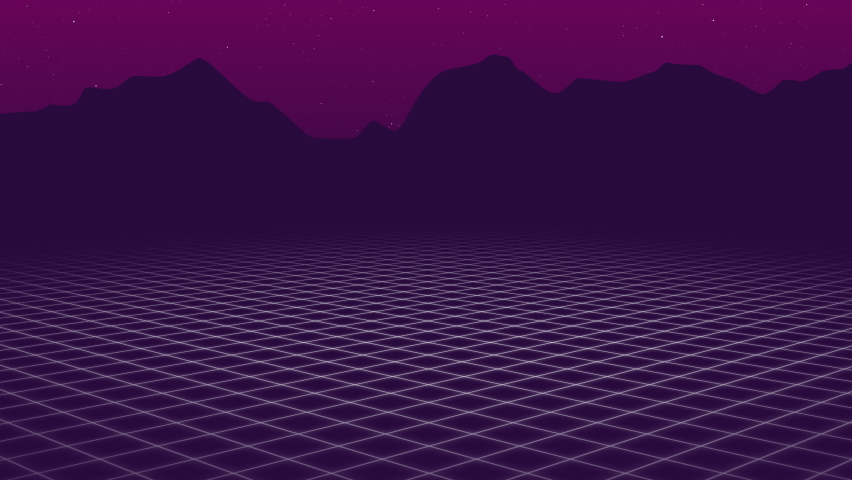 Synthwave wireframe net 80s. Retro futurism background. 3d illustration ...