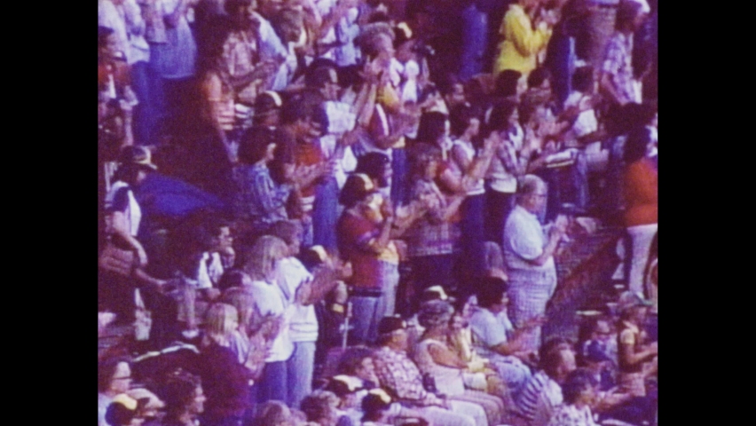 1970s baseball fans stands chicken mascot Stock Footage Video (100% ...