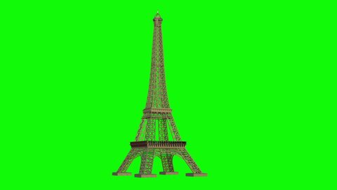 Eiffel Tower 3d Green Screen Stock Footage Video (100% Royalty-free ...