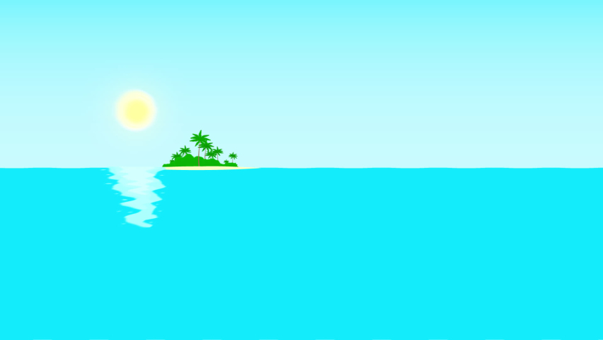 cartoon sea background animation tropical landscape Stock Footage Video ...