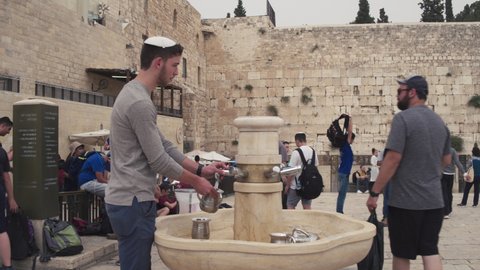 Tap Ritual Washing Foot Temple Mount Stock Footage Video (100% Royalty ...