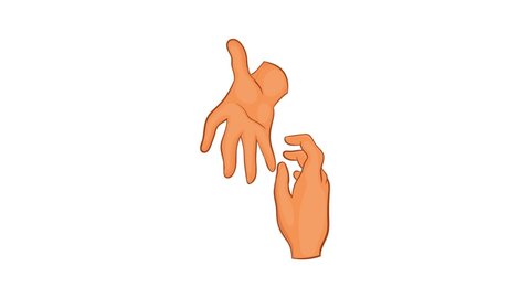 Helping Hand Icon Animation Cartoon Best Stock Footage Video (100% ...