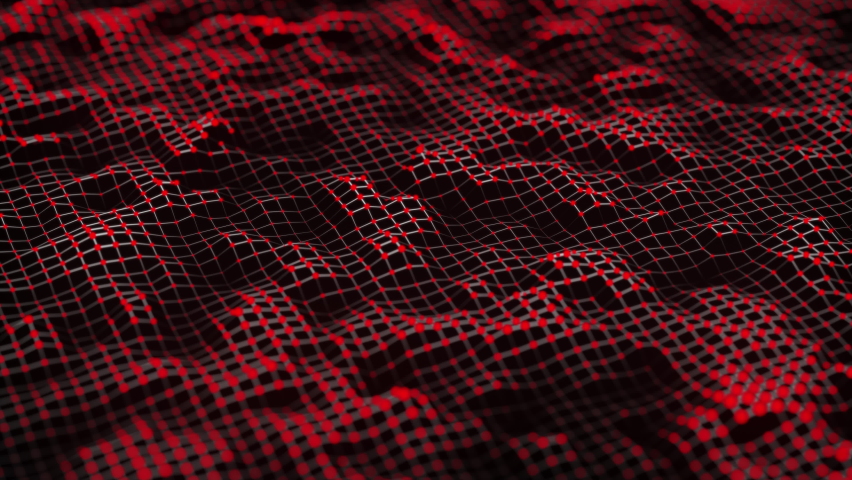 3d render abstract background with graph made of dot particles. Finance graph with details ...