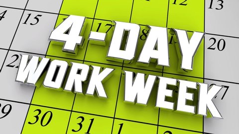 4day Work Week Calendar New Employee Stock Footage Video (100% Royalty ...