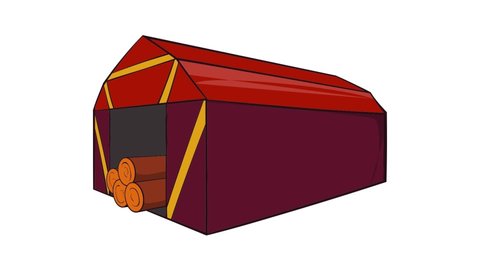 Shed Icon Animation Cartoon Best Object Stock Footage Video (100% ...
