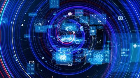 Communication Network Concept Digital Transformation Stock Footage ...