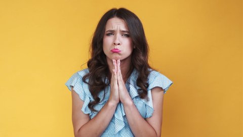 Begging Face Meme Woman Sorry Feelings Stock Footage Video (100% ...