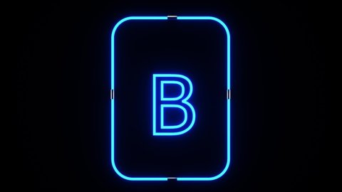 Neon B Letter Font Glowing Blue Stock Footage Video (100% Royalty-free ...