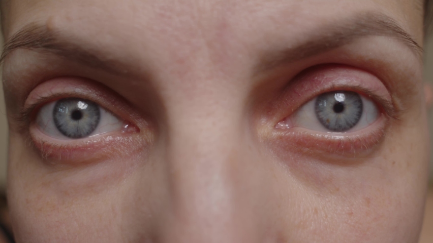 close female face wide blue eyes Stock Footage Video (100% Royalty-free ...