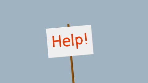 Help Banner Sign Placard Animation Stock Footage Video (100% Royalty ...