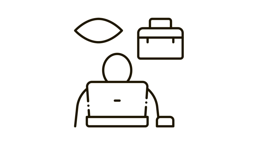 Employee Supervision Icon Animation Line Stock Footage Video 100