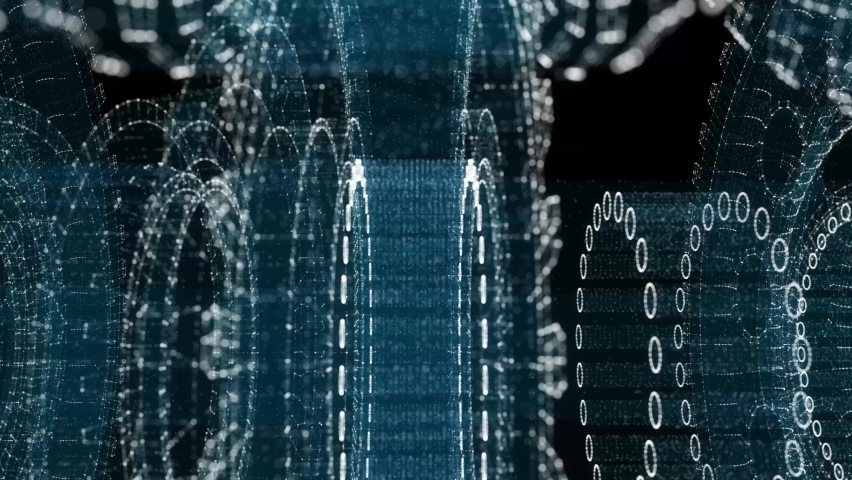 digital gearbox hologram industrial technology concept Stock Footage ...