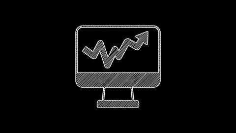 White Line Computer Monitor Graph Chart Stock Footage Video (100% Royalty-free) 1086000569 ...