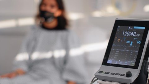 Patient Hooked On Vitals Machine Hospital Stock Footage Video (100% ...