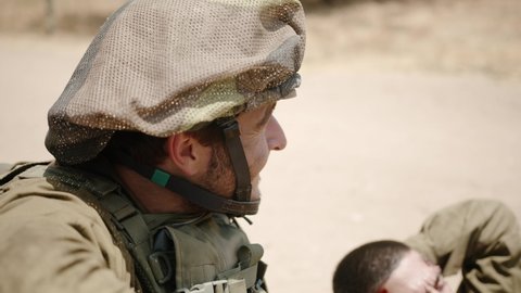 Male Soldier Idf Uniform Looks His Stock Footage Video (100% Royalty ...