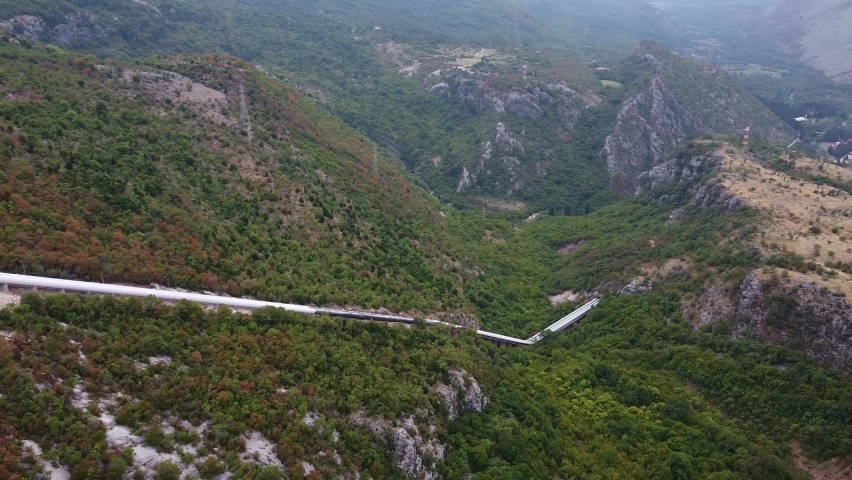 high pressure main gas pipeline mountains Stock Footage Video (100% ...