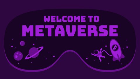 Animated Text Illustration Welcome Metaverse Suitable Stock Footage ...