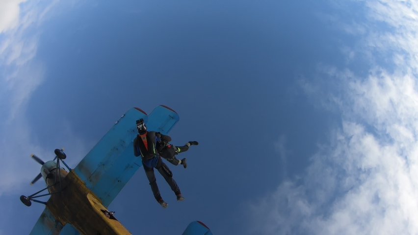 skydiving two guys falling winter sky Stock Footage Video (100% Royalty ...