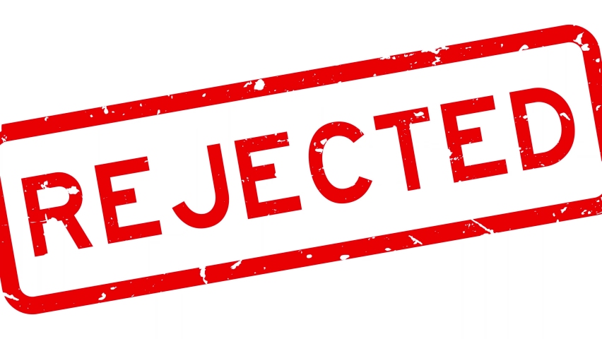 Rejected Text Stamp effects Animation on White Background and Green ...