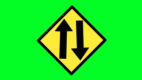 Animated Two Way Traffic Signs Green Stock Footage Video (100% Royalty ...