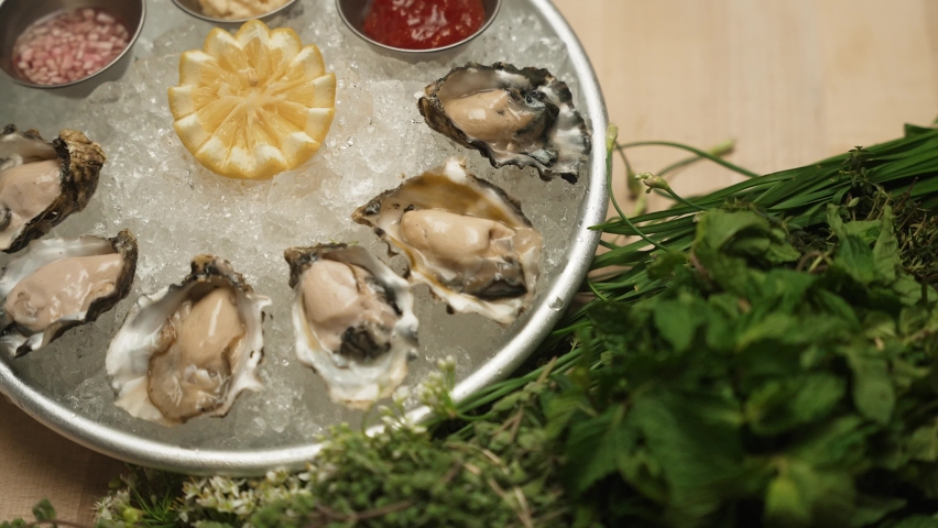 Oysters fine dining Stock Video Footage - 4K and HD Video Clips ...