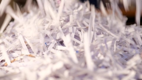 Shredded Paper Documents Falling Into Pile Stock Footage Video (100% ...
