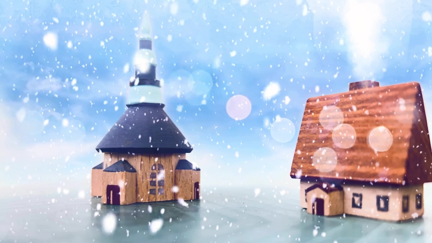 animated houses snow falling cinemagraph looping Stock Footage Video ...