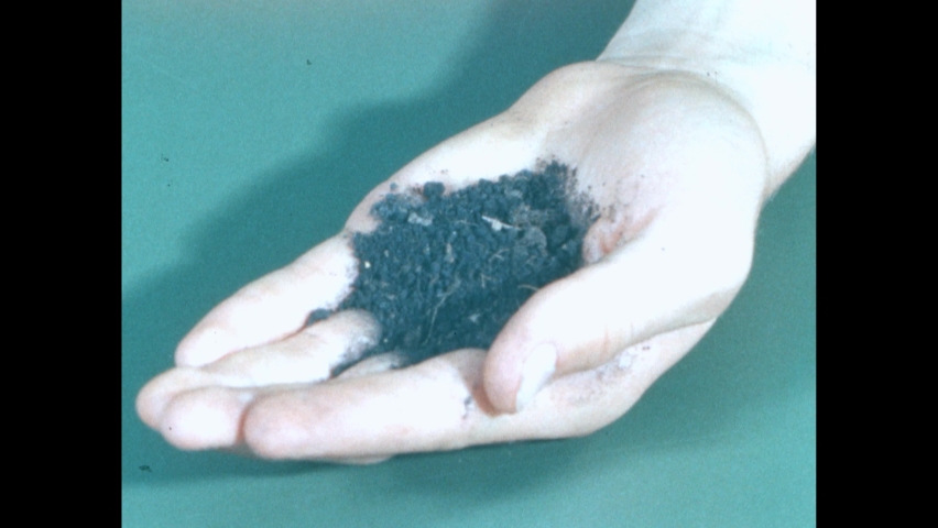 1960s hand filled soil glass cube Stock Footage Video (100% Royalty ...
