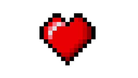 Pixel Animation Heart Heartbeat On Transparent Stock Footage Video (100 ...