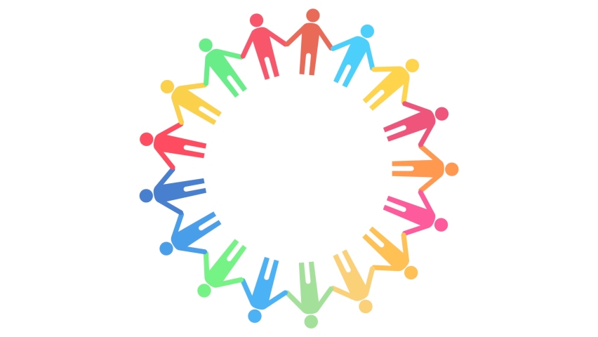 loop animation people holding hands rotating Stock Footage Video (100% ...