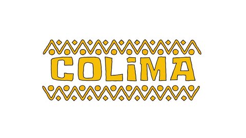 Colima Animated Cartoon Color Text Folk Stock Footage Video (100% ...