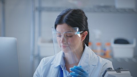 Female Lab Worker Wearing Ppe Face Stock Footage Video (100% Royalty ...
