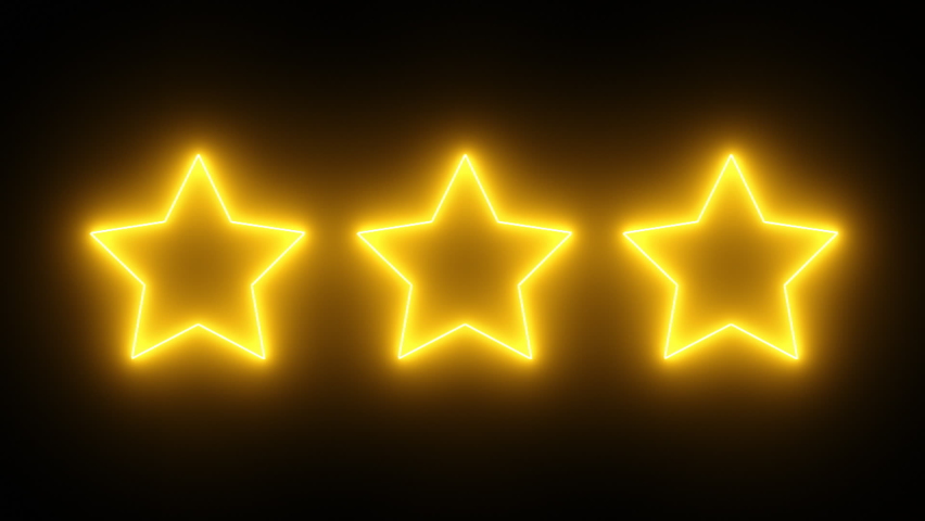 3 golden stars icons shining bright Stock Footage Video (100% Royalty ...