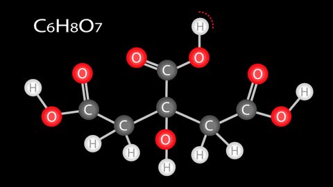 Formation Citric Acid Molecule C6h8o7 Schematic Stock Footage Video ...
