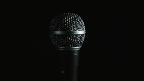 Microphone Moving Light On Black Background Stock Footage Video (100% ...