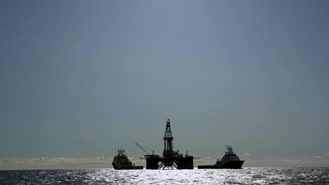 Offshore Drilling Platform Vessels Around Rig Stock Footage Video (100% ...